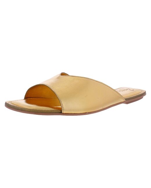 27 EDIT Zelda Open Toe Slip On Slide Sandals in Natural | Lyst