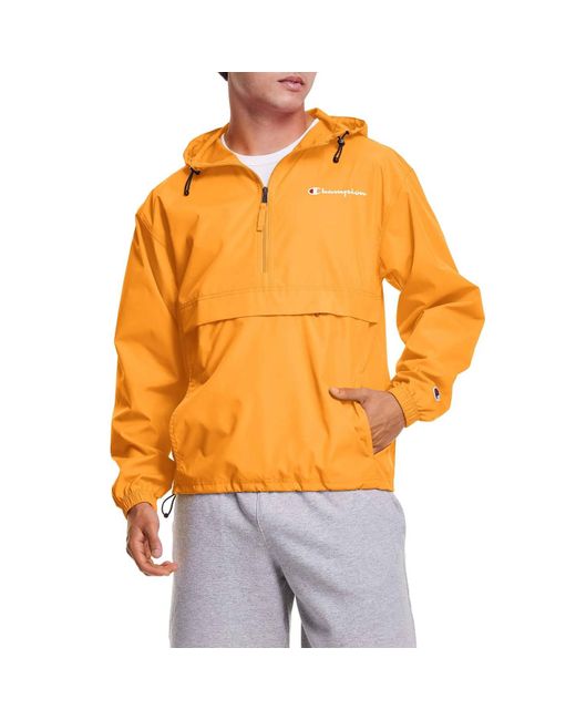 Champion Stadium Packable Windbreaker Jacket in Orange for Men | Lyst