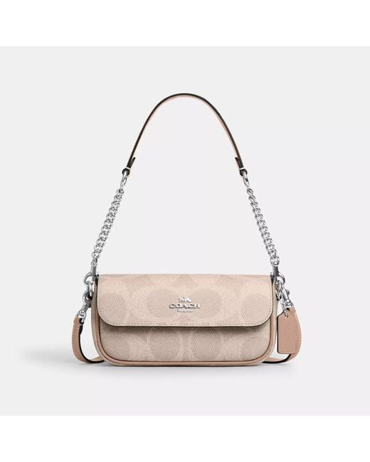 COACH Hailey Flap Bag in White | Lyst