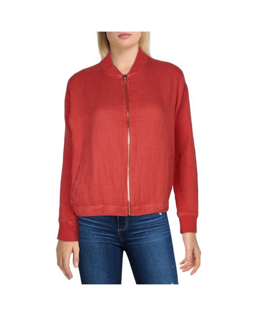 Jag Jeans Cotton Lightweight Bomber Jacket in Red | Lyst