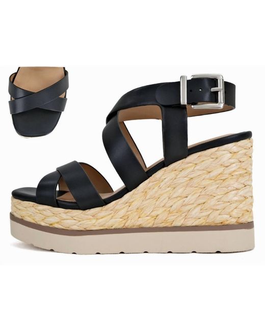 Scotch & Soda Soda Calina Jule Braided Wedge in Black | Lyst