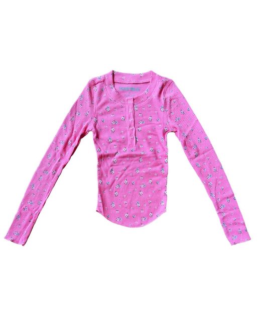 KatieJnyc Tween Girls Cooper Thermal Henley Top in Pink | Lyst