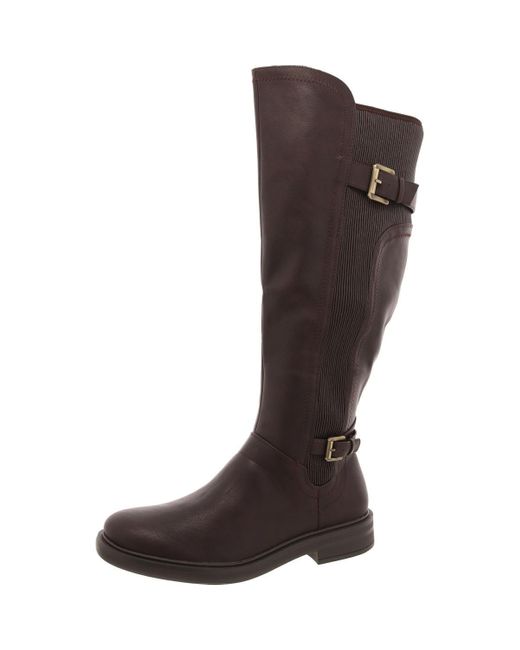 White Mountain Medtate Faux Leather Zipper Knee-High Boots in Brown | Lyst