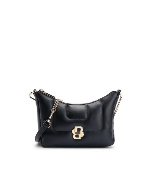 BOSS Quilted Hobo Bag With Double B Monogram in Blue | Lyst