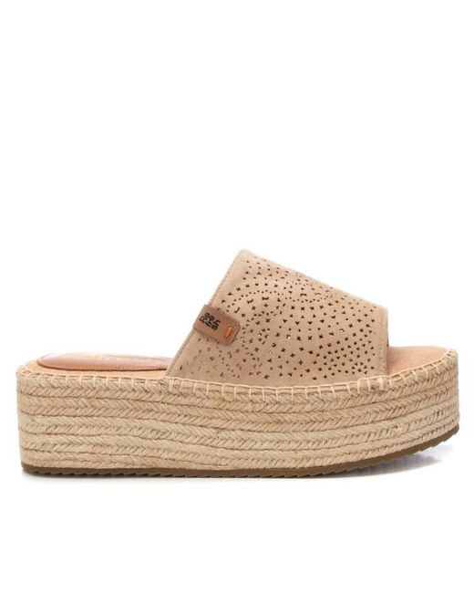 Xti Refresh Platform Wedge Sandals in Natural | Lyst