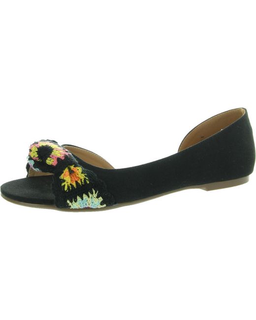 Sugar Crochet Canvas Ballet Flats in Black | Lyst
