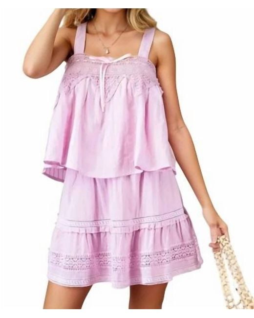 143 Story Courtney Pretty Crochet Trim Ruffle Top & Mini Skirt Set in ...
