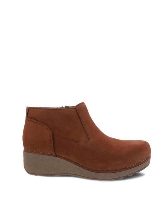 Dansko Charlene Milled Nubuck Boot in Brown | Lyst