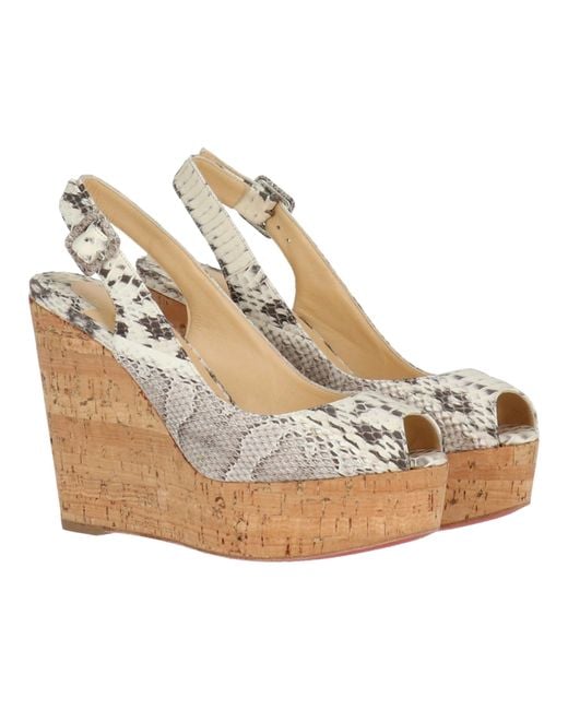 Christian Louboutin Animal Print Sandal in Metallic | Lyst