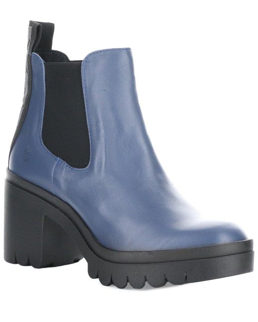 Fly London Tope Leather Boot in Blue | Lyst