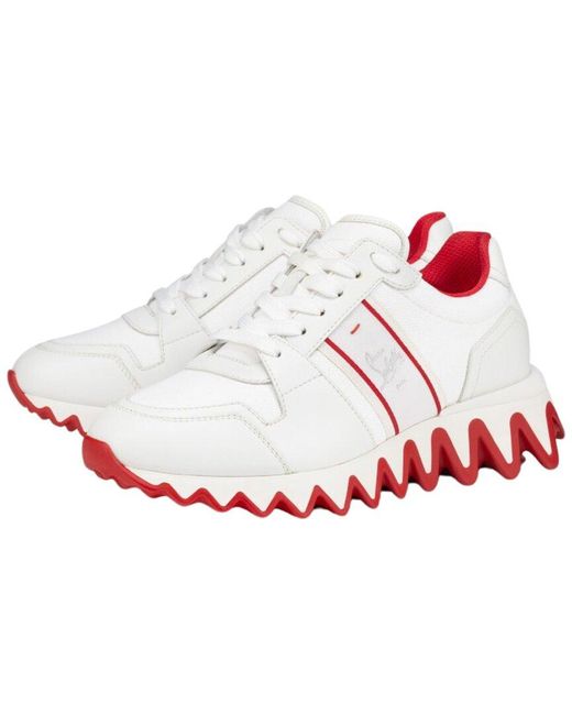 Christian Louboutin Nastroshark Leather Sneaker in White for Men | Lyst