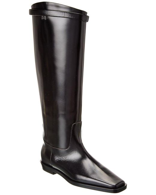 Totême Leather Knee-high Riding Boot in Black | Lyst