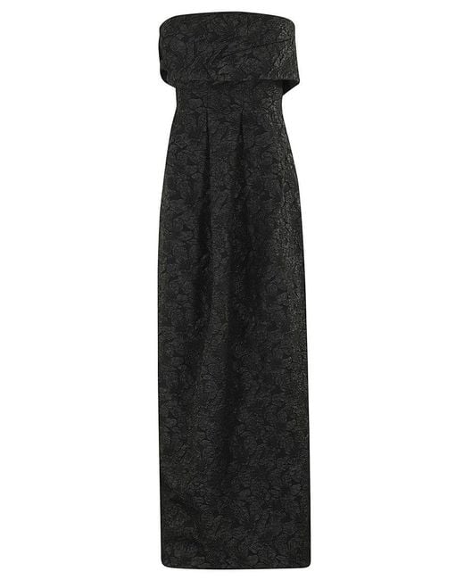 Jonathan Simkhai Ariana Sl Draped Gown Dress in Black | Lyst