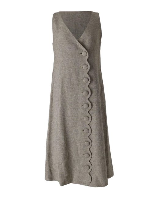 Lisa Marie Fernandez Scallop Summer Wrap Dress in Gray | Lyst