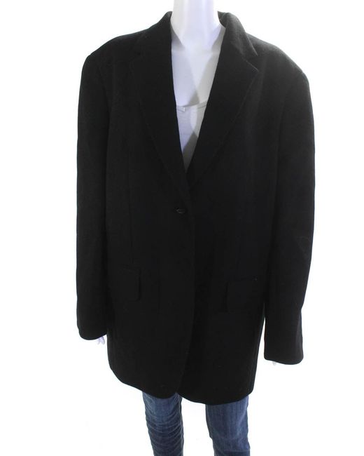 The Row Wool Blend V-Neck Notch Collar One Button Jacket in Black | Lyst