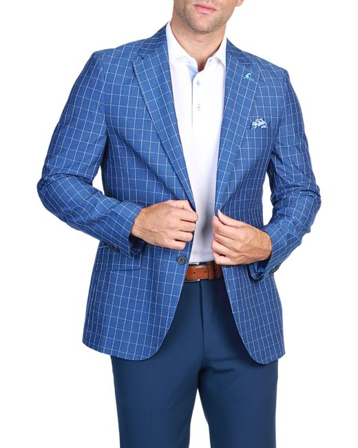 Tailorbyrd Mini Windowpane Sport Coat in Blue for Men | Lyst