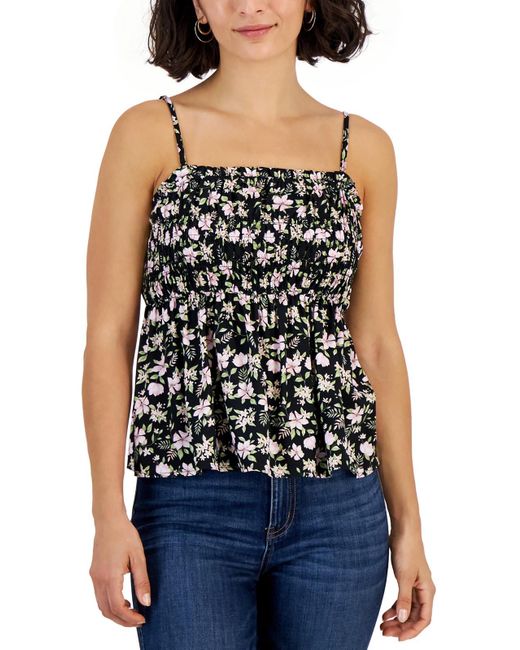 Planet Gold Cold Shoulder Gathered Halter Top in Black | Lyst