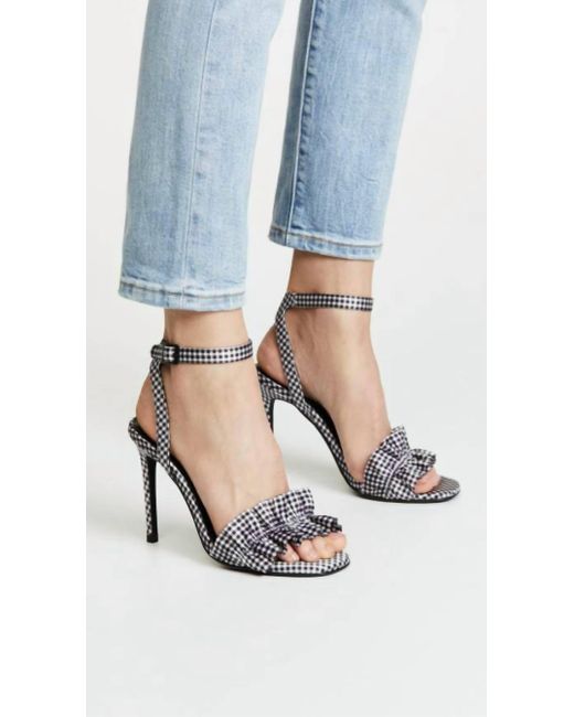 Senso Gingham Ruffle Stiletto Heels in Blue | Lyst