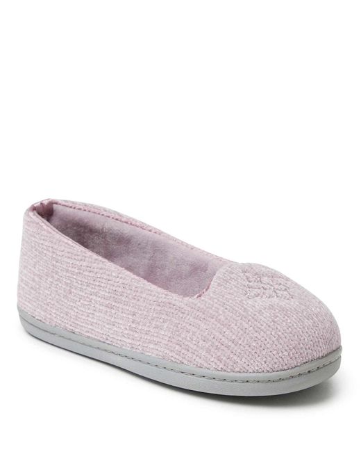 Dearfoams Rebecca Chenille Closed Back House Slipper in Gray | Lyst