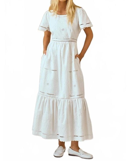 Hunter Bell Marley Embroidery Maxi Dress in Blue | Lyst