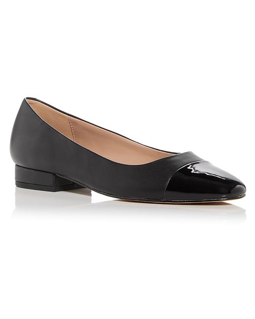 Steve Madden Blair Leather Cap Toe Ballet Flats in Black | Lyst