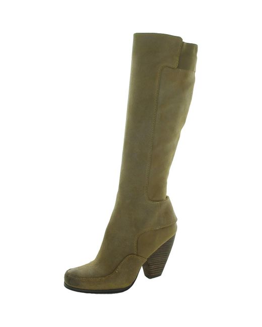 Max Studio Jasper Zipper Dress Knee-High Boots in Green | Lyst