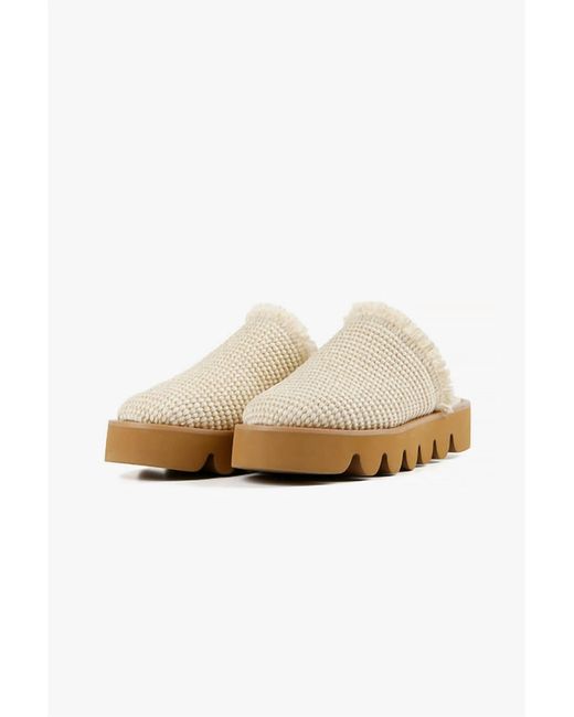 All Black Raffia Round Lugg Mule in White | Lyst