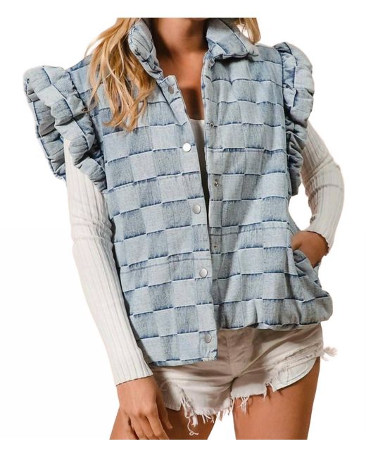 Bibi Checker Vest in Blue | Lyst