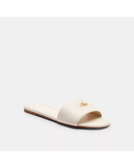 COACH Signature Slide Sandal in Natural | Lyst