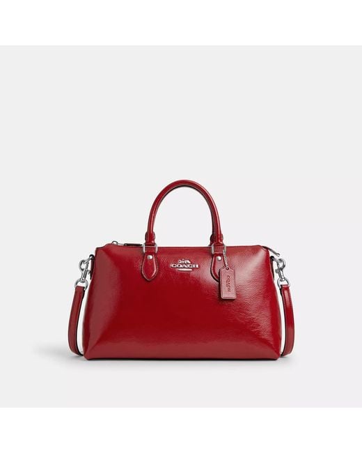 COACH Georgia Satchel Bag in Red | Lyst
