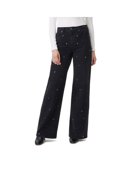 Habitual Denver Wide Leg Grommet Jeans in Black | Lyst