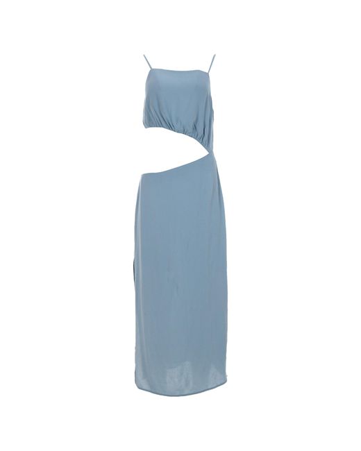 Reformation Square Neck Cutout Midi Dress in Blue | Lyst
