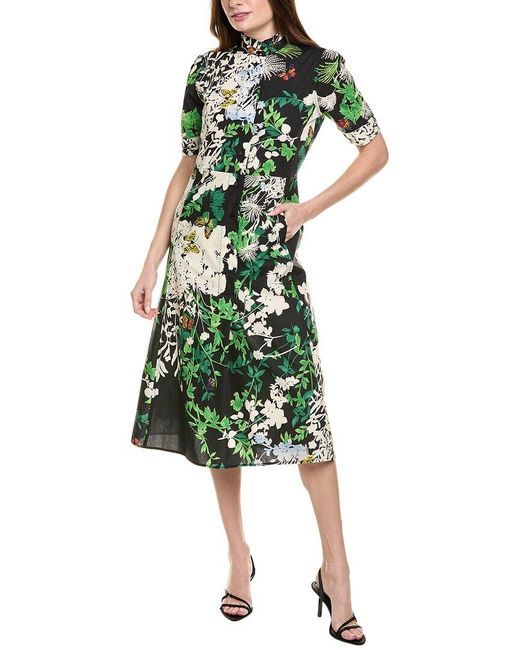 FLORA BEA NYC Haydee Midi Dress in Green | Lyst