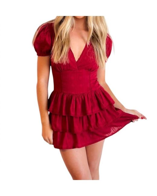 Day + Moon Timeless Mini Dress in Red | Lyst