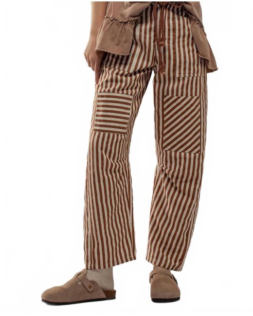 Urban Daizy Railroad Striped Patch Pocket Utility Pants in Brown | Lyst