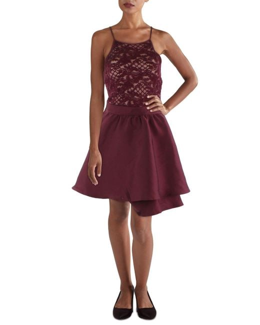 Emerald Sundae Lace Glitter Fit & Flare Dress in Red | Lyst