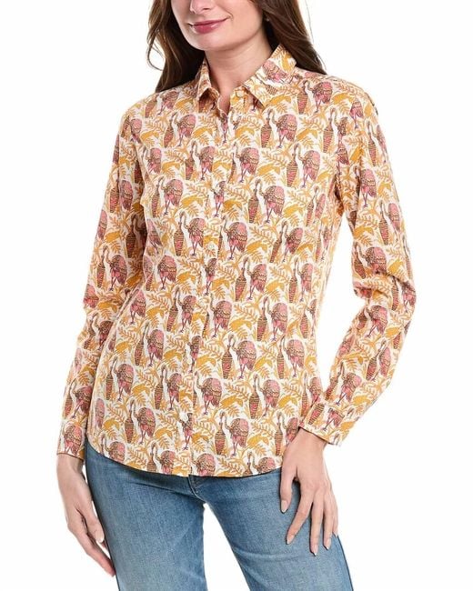 J.McLaughlin Lois Button-Up Shirt in Red | Lyst