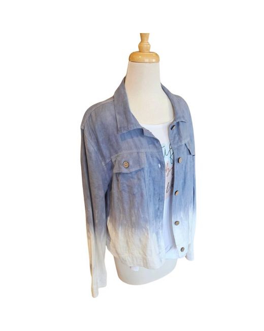 Charlie b Ombre Linen-Blend Jacket in Blue | Lyst