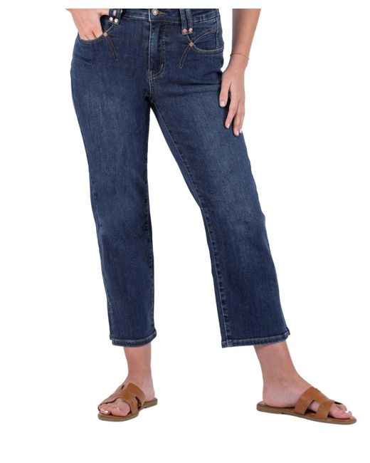 Judy Blue Center Stage High-Rise Straight Leg Cropped Jeans in Blue | Lyst