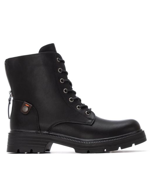 Xti Back Zipper Combat Booties Refresh Collection By in Black | Lyst