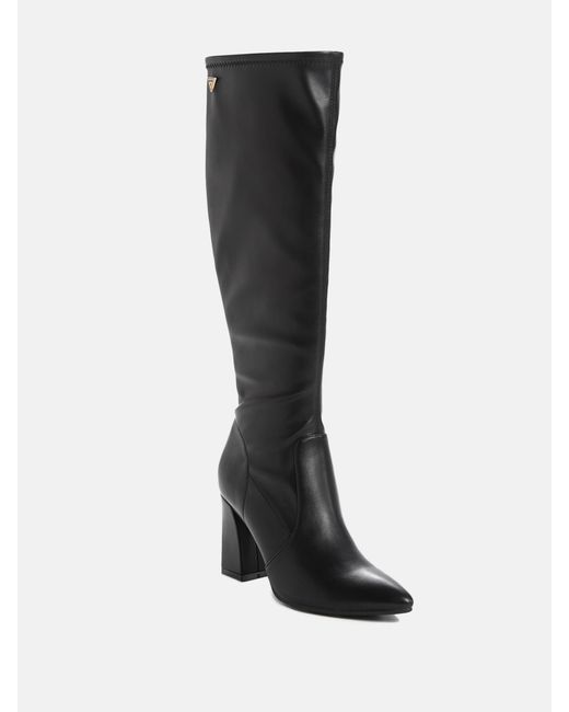 Guess Uncann Tall Dress Boots in Black | Lyst