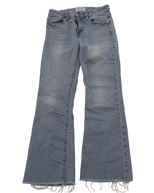 FRAME Le Crop Mini Boot Jeans in Blue | Lyst