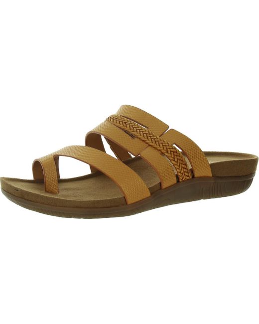 BareTraps Jorry Braided Toe Loop Slide Sandals in Brown | Lyst