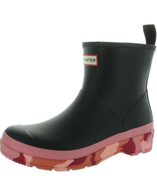 HUNTER Solid Rain Boots in Black | Lyst