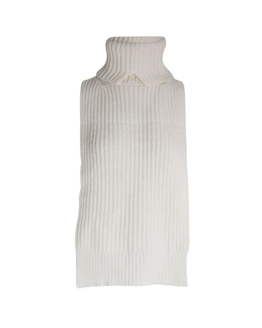 The Row Anneki Ribbed Turtleneck Top in White | Lyst