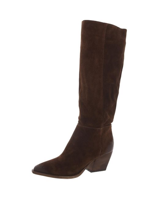 Steve Madden Pull On Square Toe Knee-High Boots in Brown | Lyst