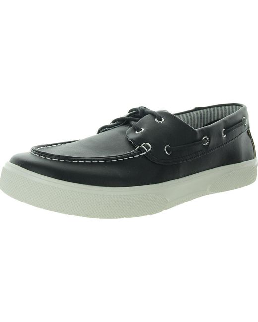 Sperry Top-Sider Halyard 2-Eye Lace-Up Faux Leather Boat Shoes in Green ...