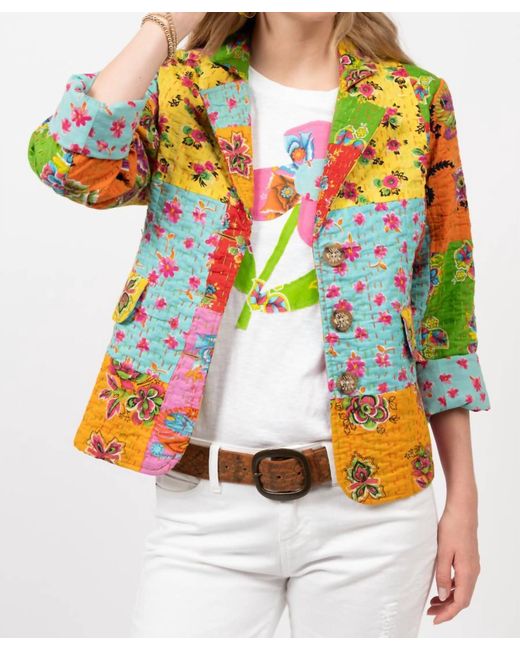 Ivy Jane Kantha Stitch Patchwork Blazer | Lyst