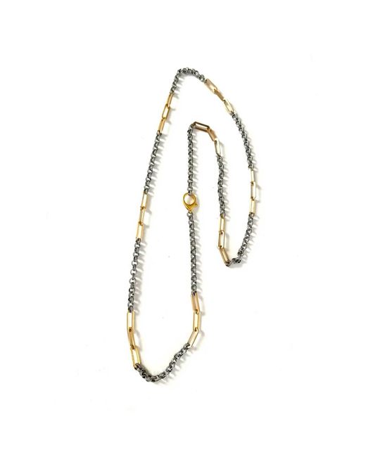 CV Designs Waze Link Lariat Necklace in Metallic | Lyst