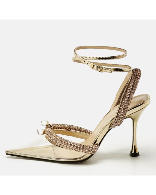 Mach & Mach Transparent Pvc Crystal Embellished Georgia Pumps in ...